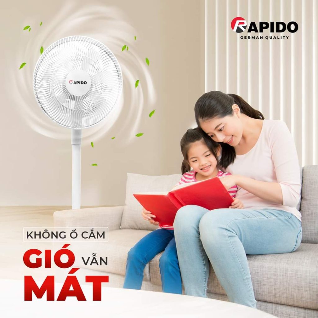 Quạt tích điện Rapido RBF–30 (6000mAh) - Rapido Việt Nam